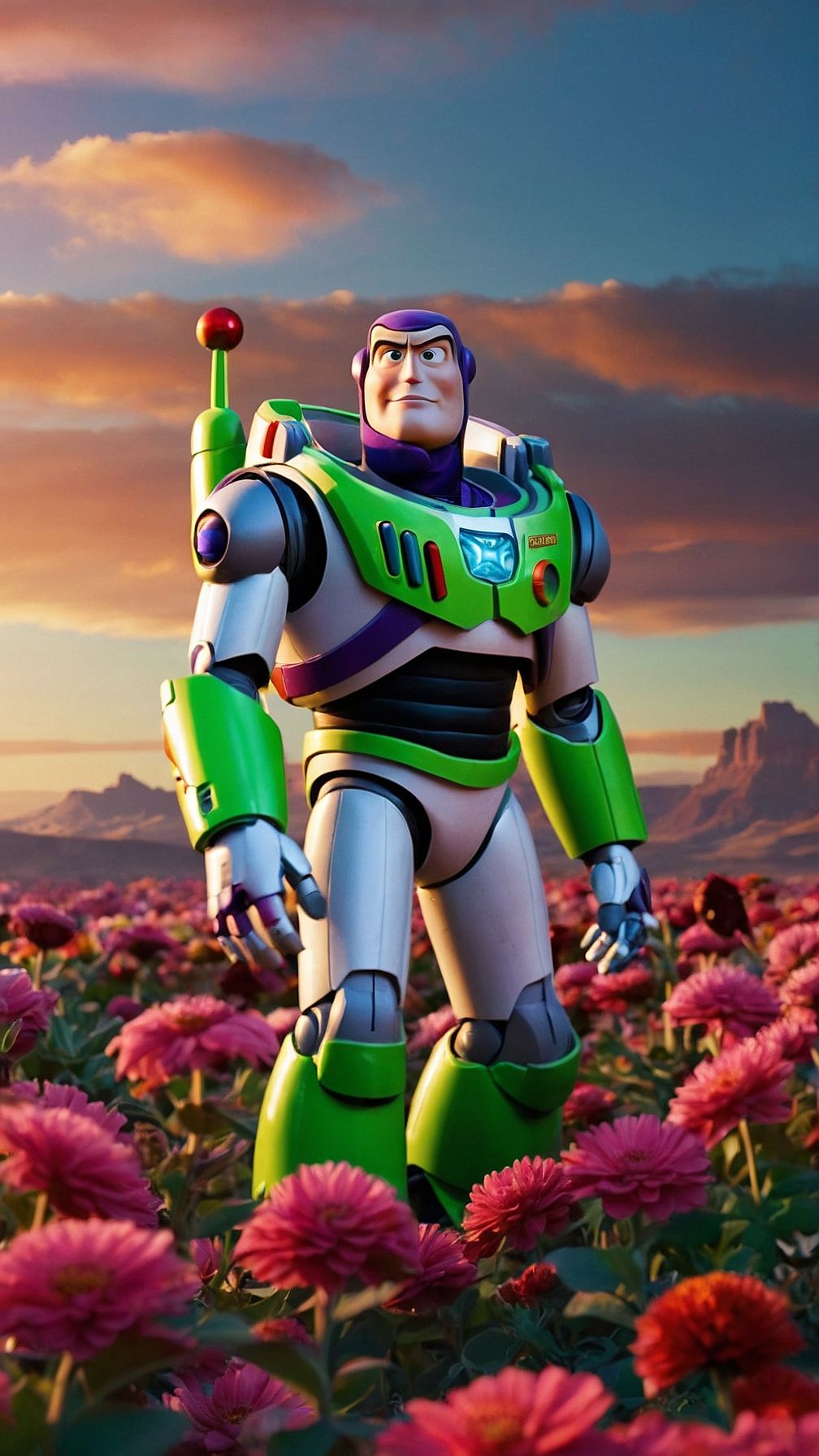 Buzz LightYear in flower field - AI Generated Artwork - NightCafe Creator
