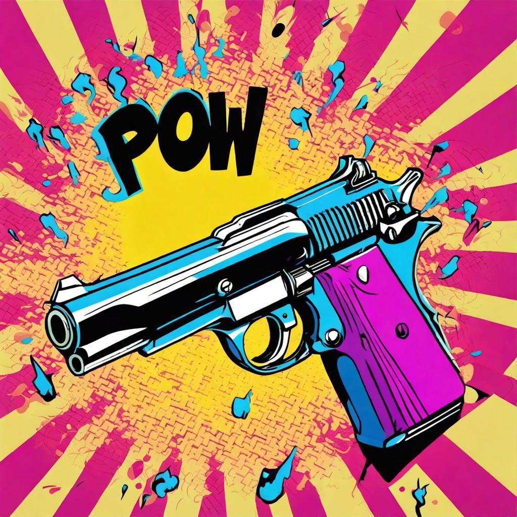 Pop-Art Pistol #2 - AI Generated Artwork - NightCafe Creator