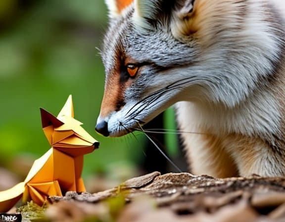 Strange fox in the woods - AI Generated Artwork - NightCafe Creator