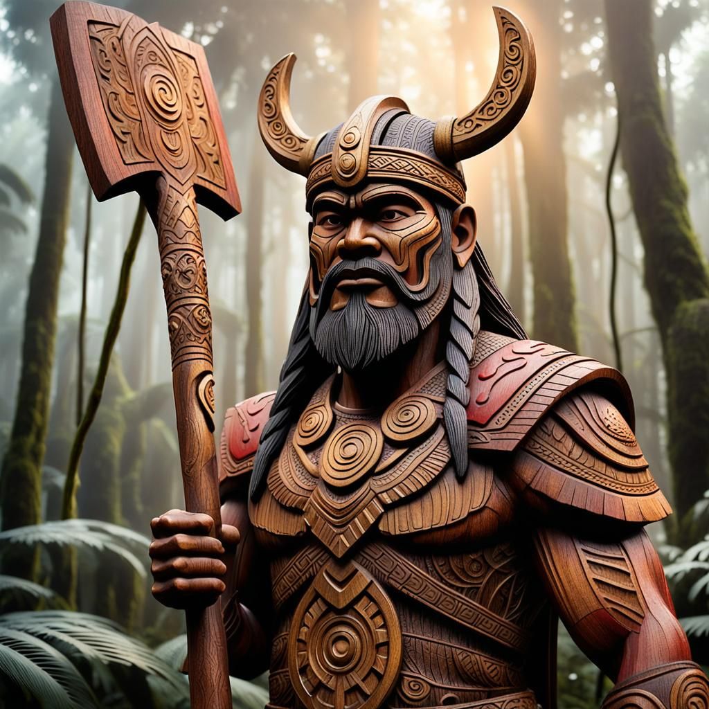 Thor, Ancient God of Thunder, in Traditional Borne... - AI Art