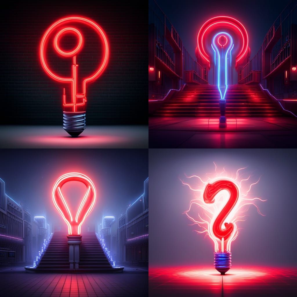 Red neon light bulb:: light bulb in the shape spelling "EVIL":: - AI ...