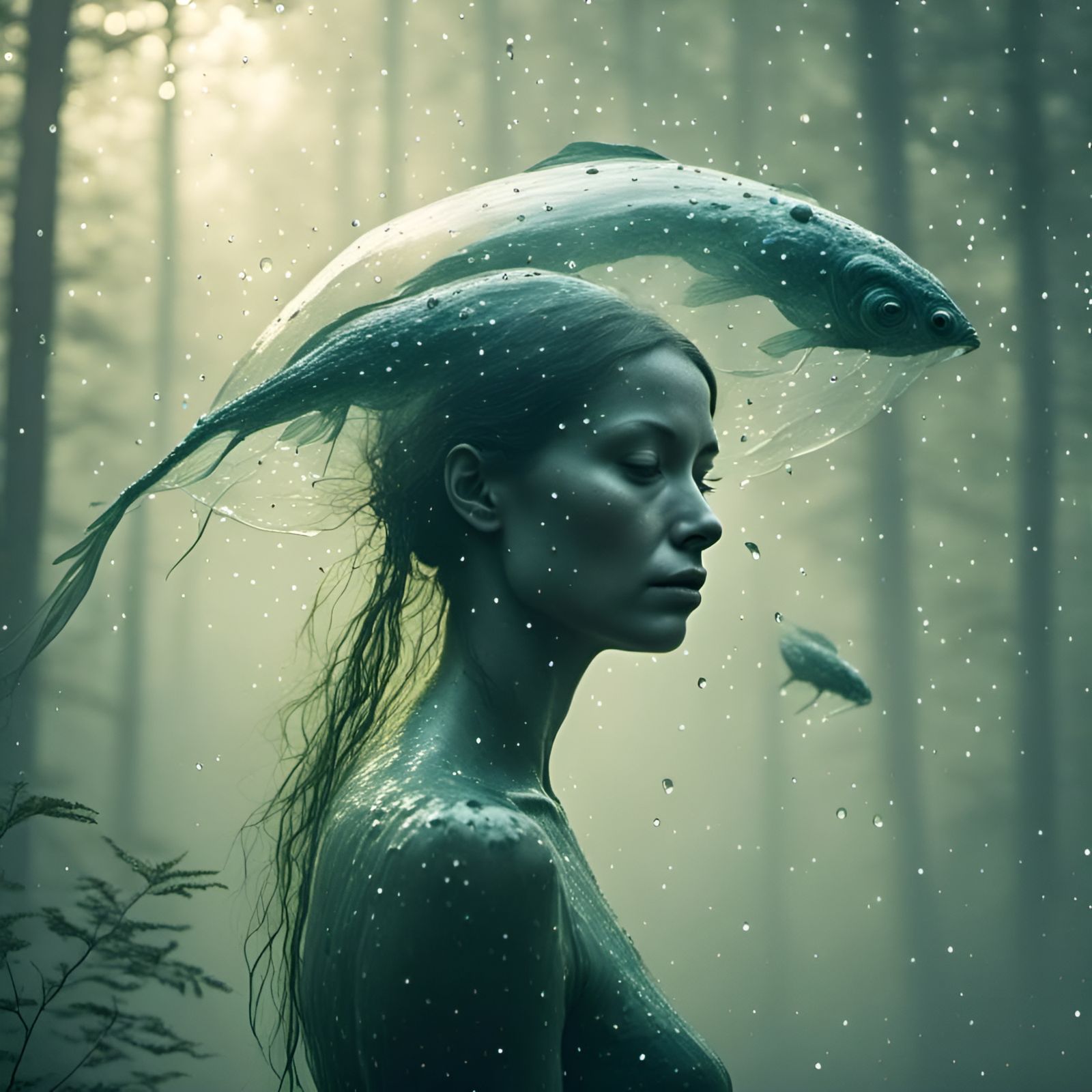Biodiversity Fish Woman in Scandinavia. - AI Generated Artwork ...