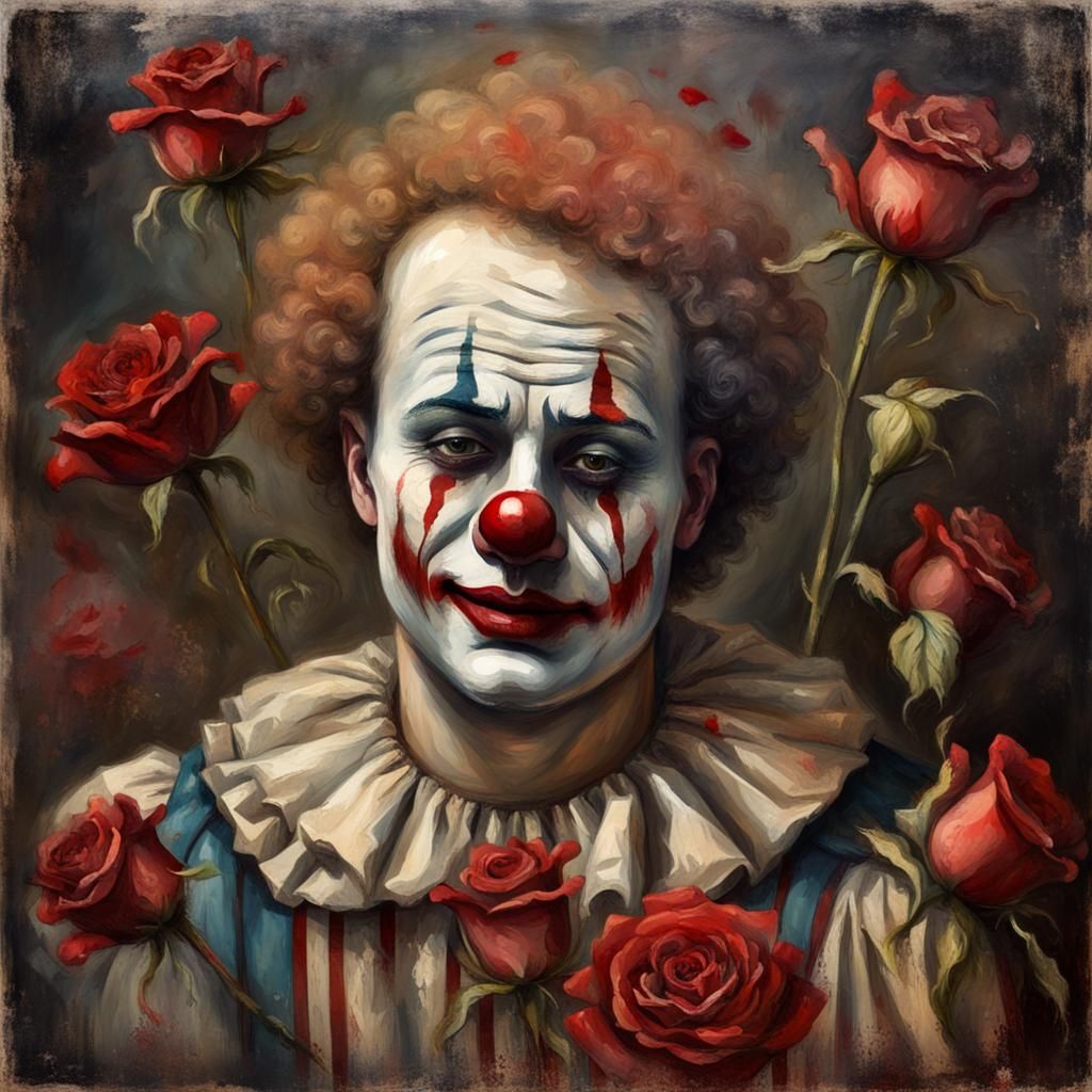 A Clown Of Roses - AI Generated Artwork - NightCafe Creator