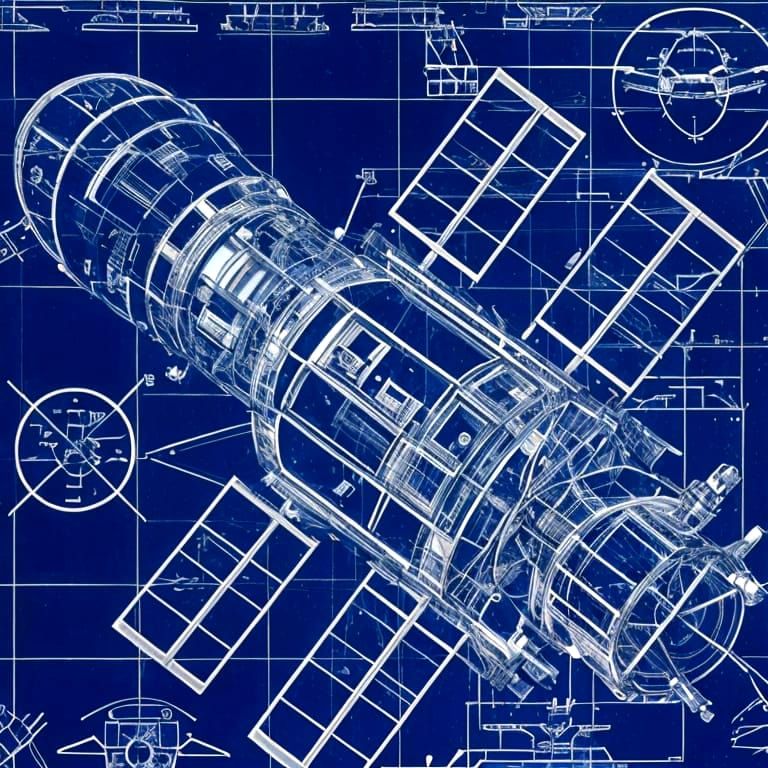 Space Station Blueprint - Detailed Blueprint of a Space Stat...