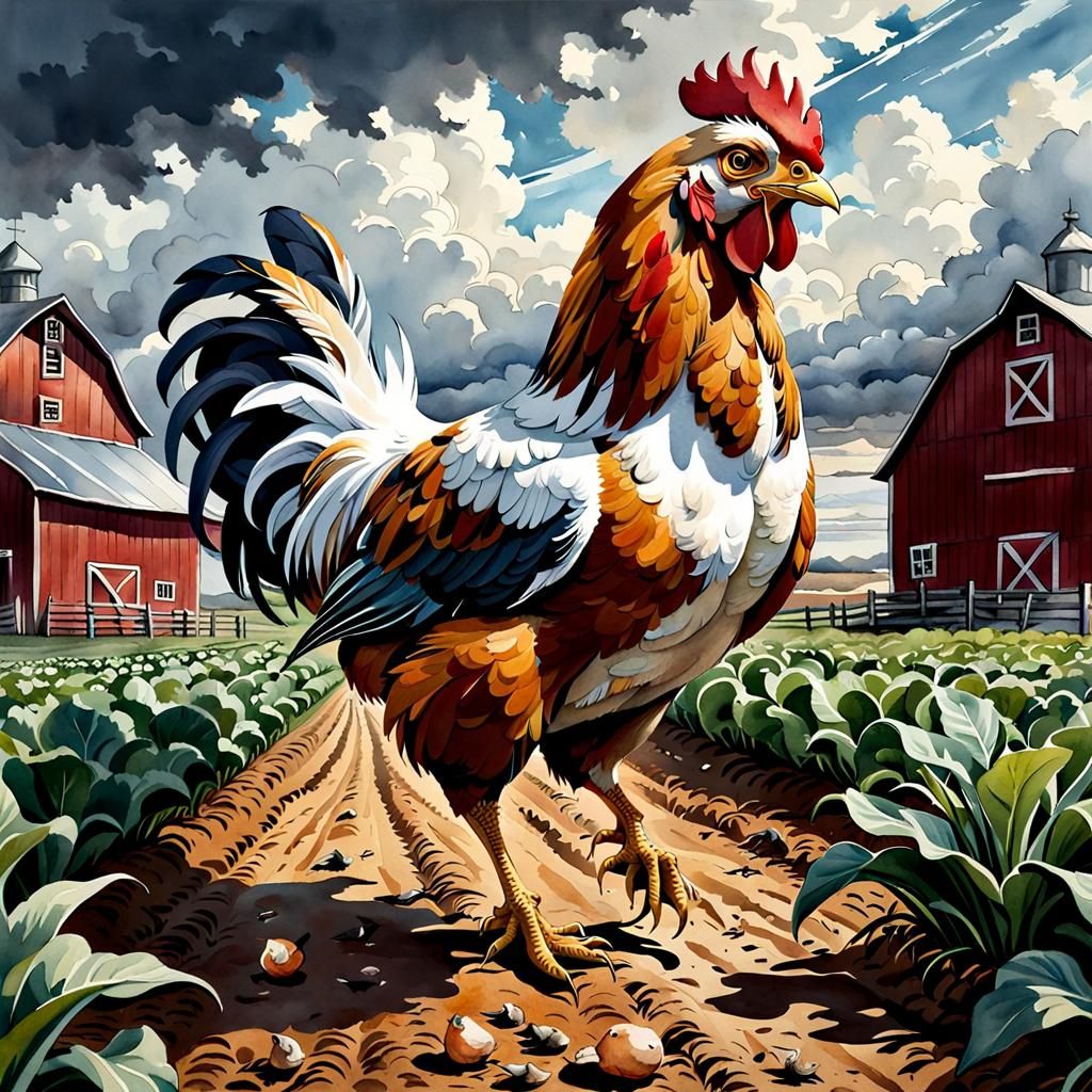 farm chicken - AI Generated Artwork - NightCafe Creator