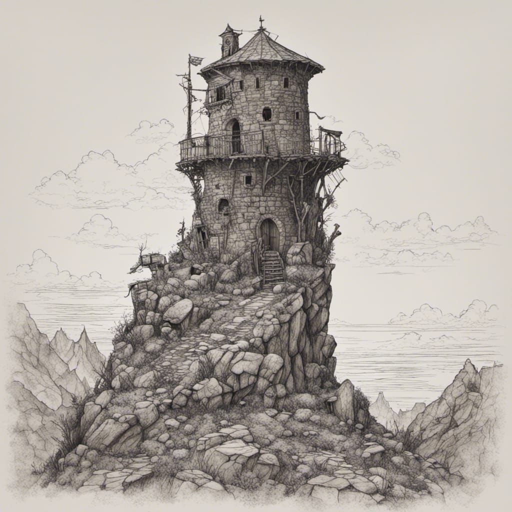 The old watchtower - AI Generated Artwork - NightCafe Creator