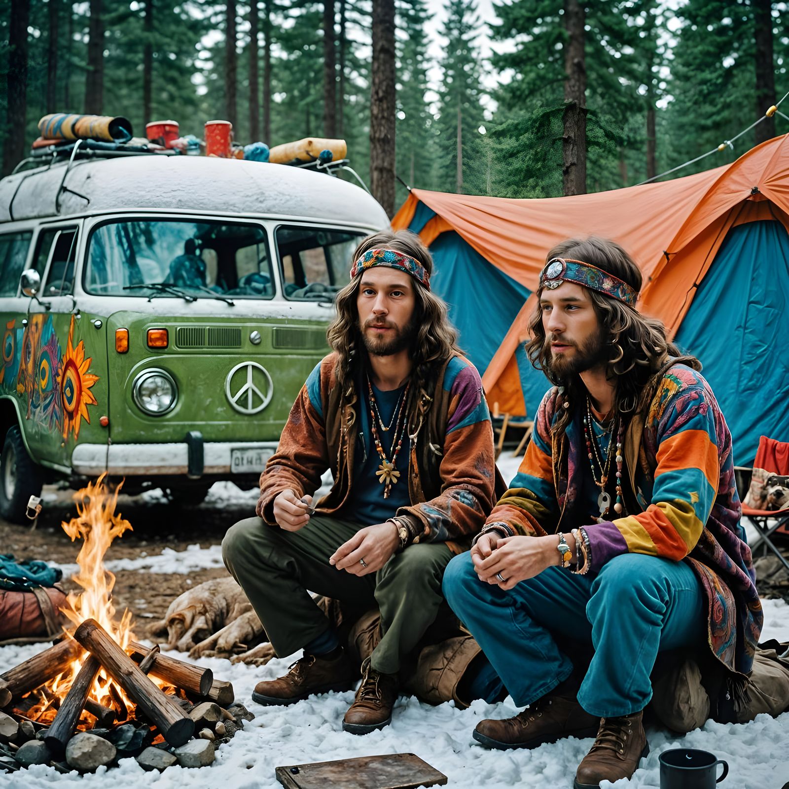 Hippie Style Winter Camping - Hippie Style Winter Camping
