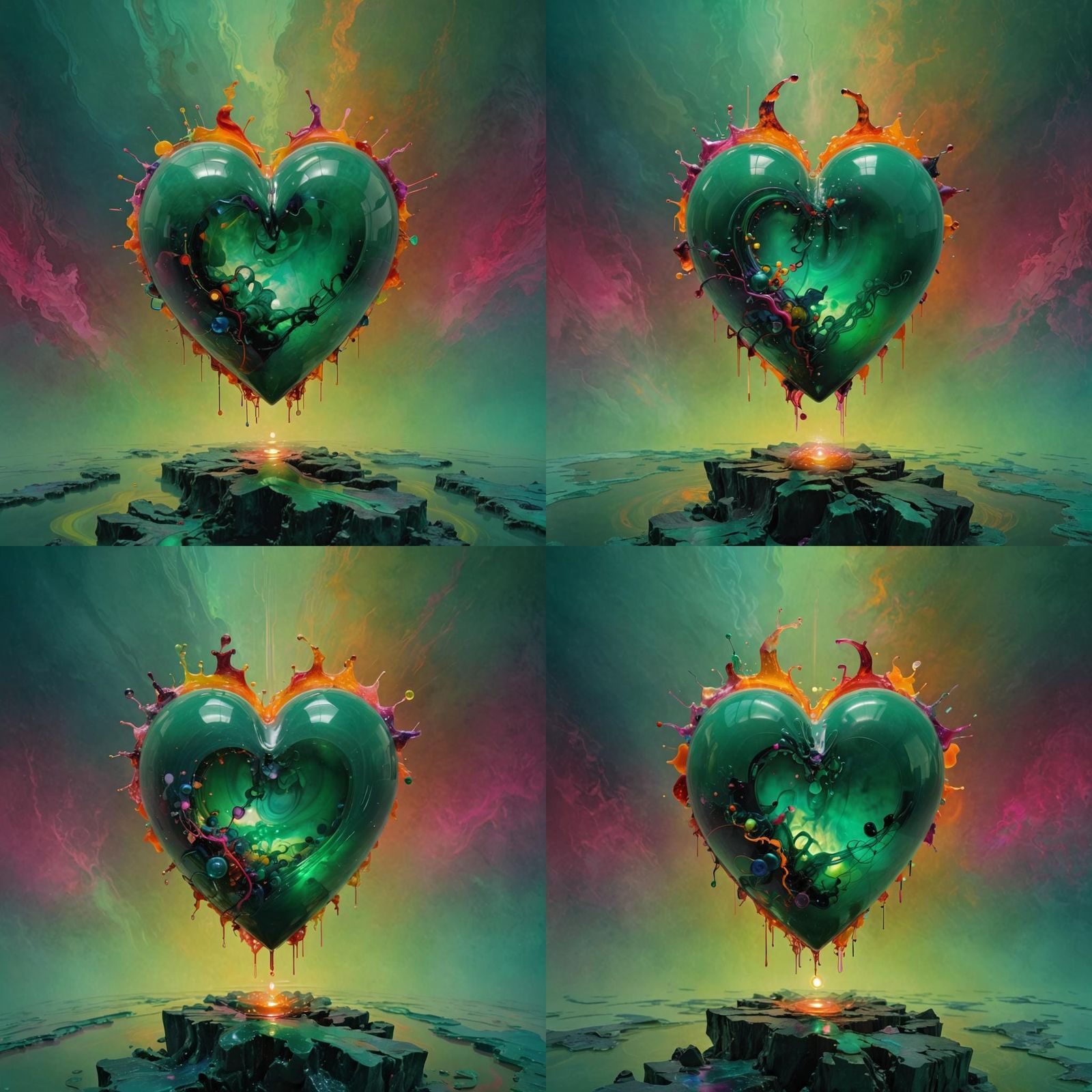 Beautiful Jade Heart, with an ethereal green glow, 8K resolution ...