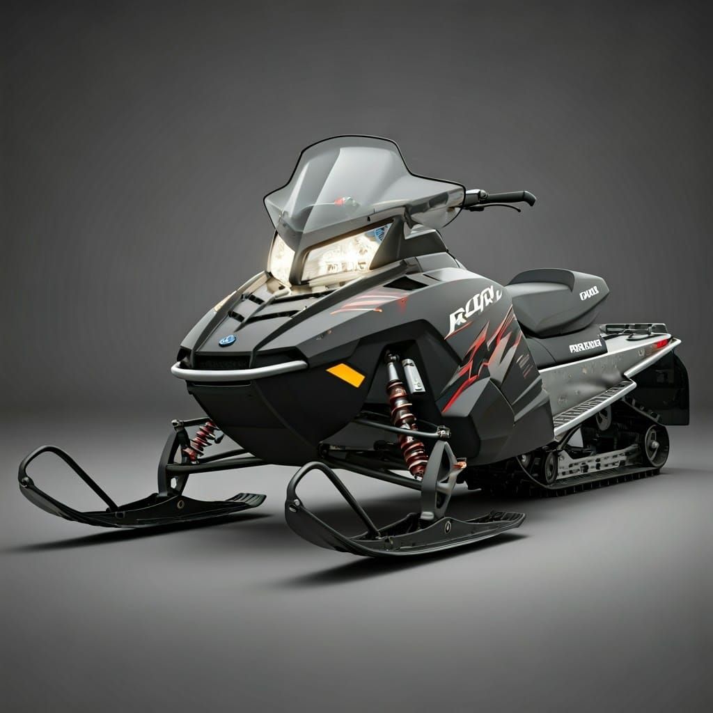Hyper Realistic Snowmobile Concept Art in Grey Bac... - AI Art