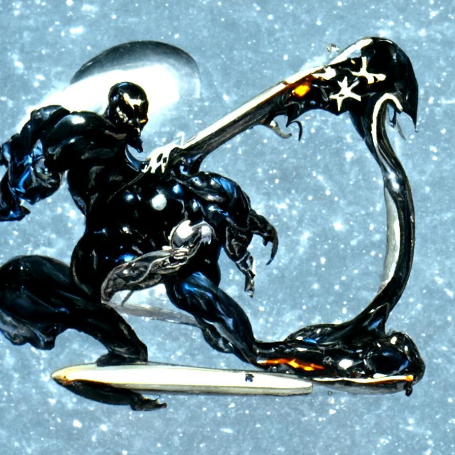 venom, given the power cosmic, with black bulky medieval armor ...