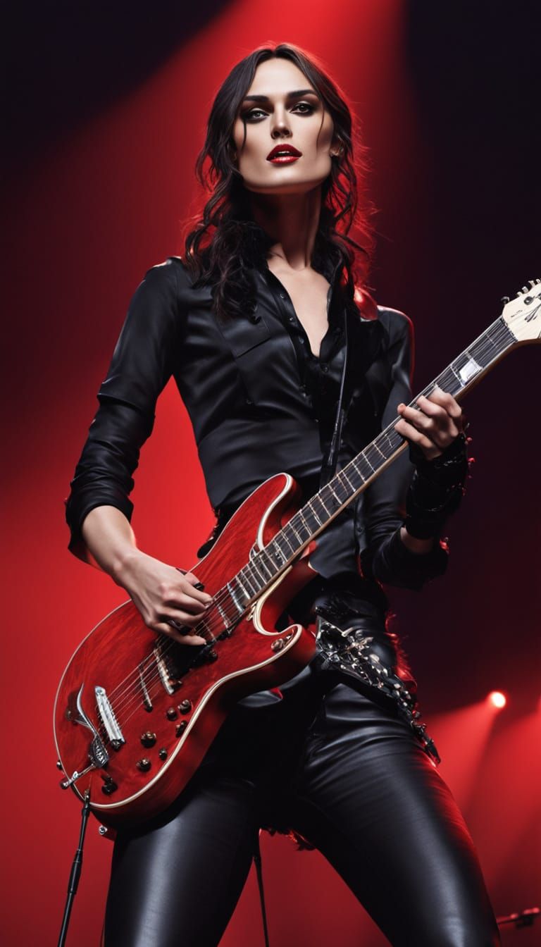 Keira Knightley as a Rockstar Pop Singer in Glamor... - AI Art