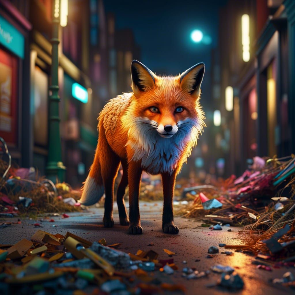 Urban Fox 🦊 - AI Generated Artwork - NightCafe Creator