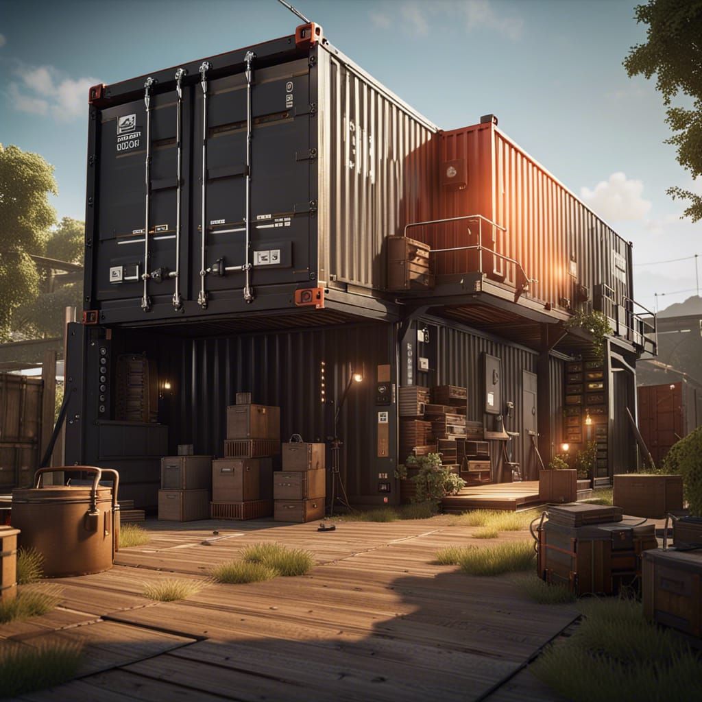Cargo Container Castle - AI Generated Artwork - NightCafe Creator