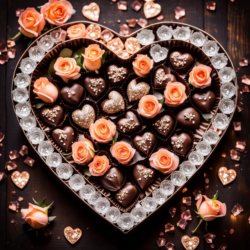 Roses n Chocolate - AI Generated Artwork - NightCafe Creator