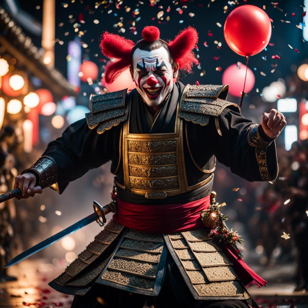 Samurai clown 2 - AI Generated Artwork - NightCafe Creator