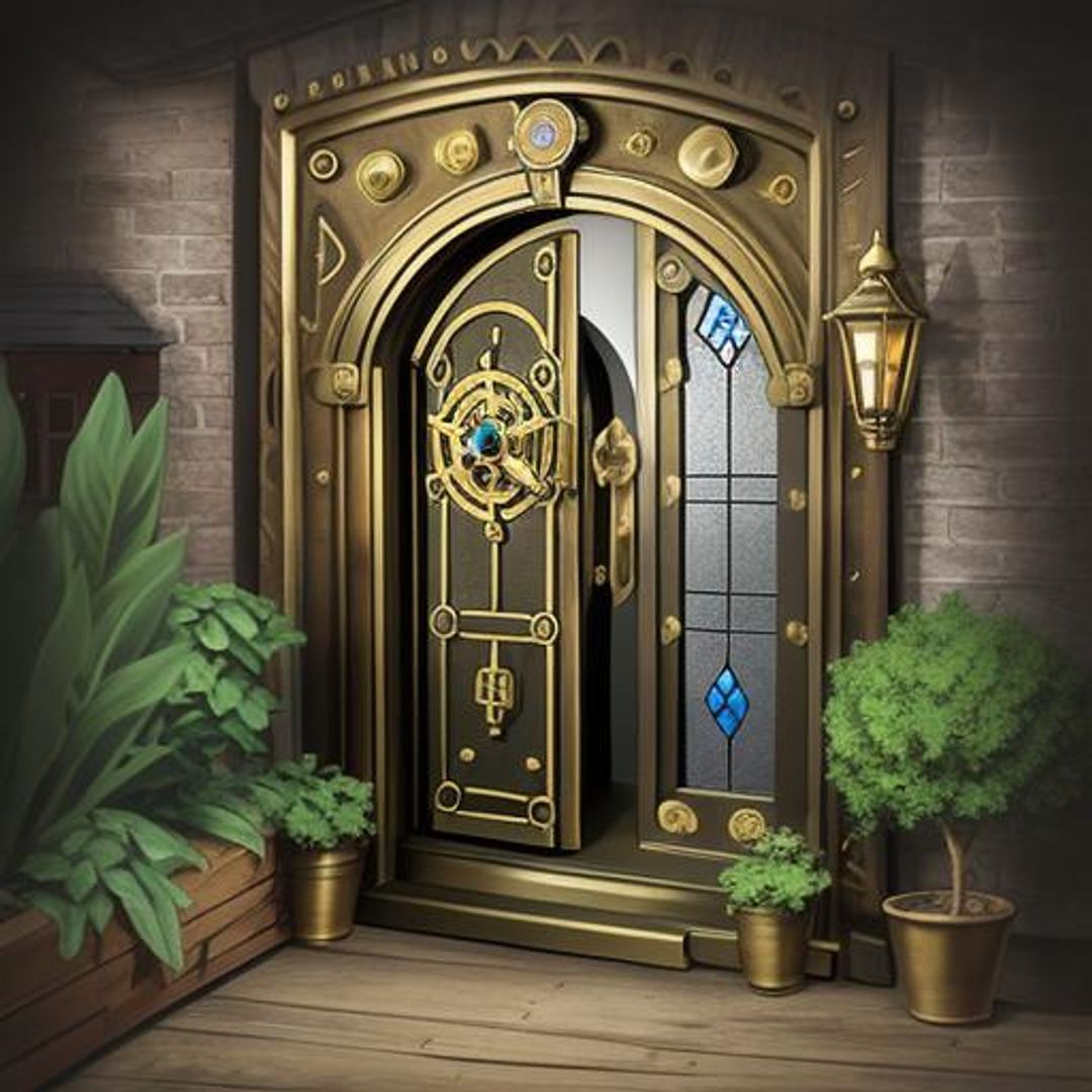 Clockwork Locked Door Made of Brass - AI Generated Artwork - NightCafe ...