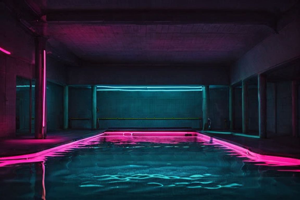 Dark Liminal Pool With Neon Lights 3 - AI Generated Artwork - NightCafe ...