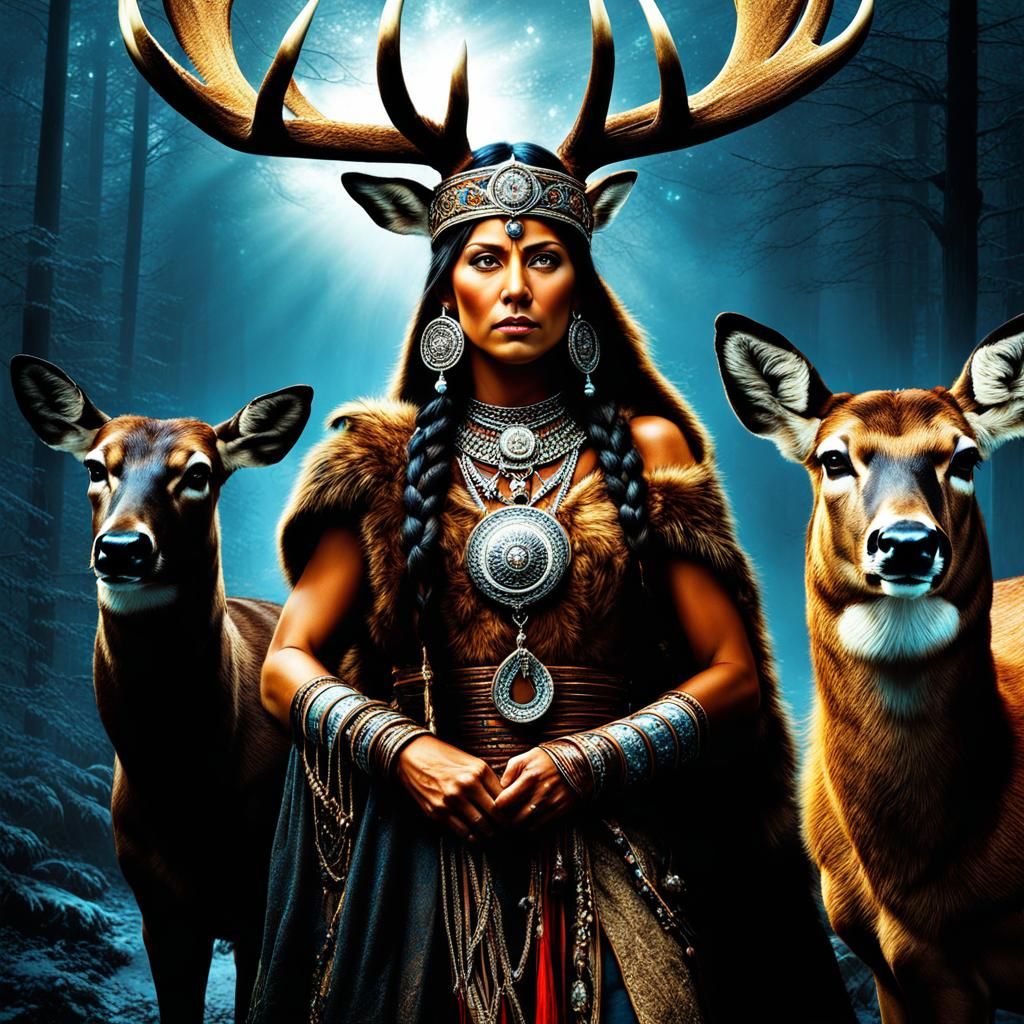 The Deer Woman, guardian and avenger - AI Generated Artwork - NightCafe Creator