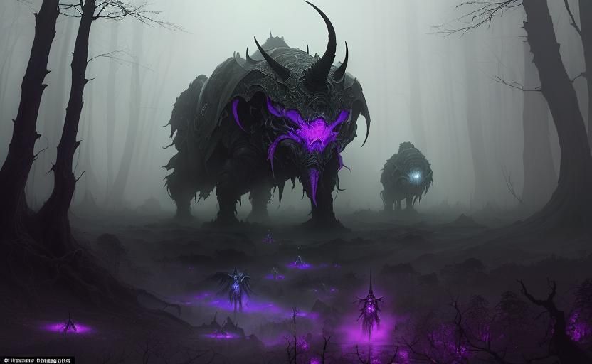 Spectral Army Emerging from Misty Forest" - AI Generated Artwork ...