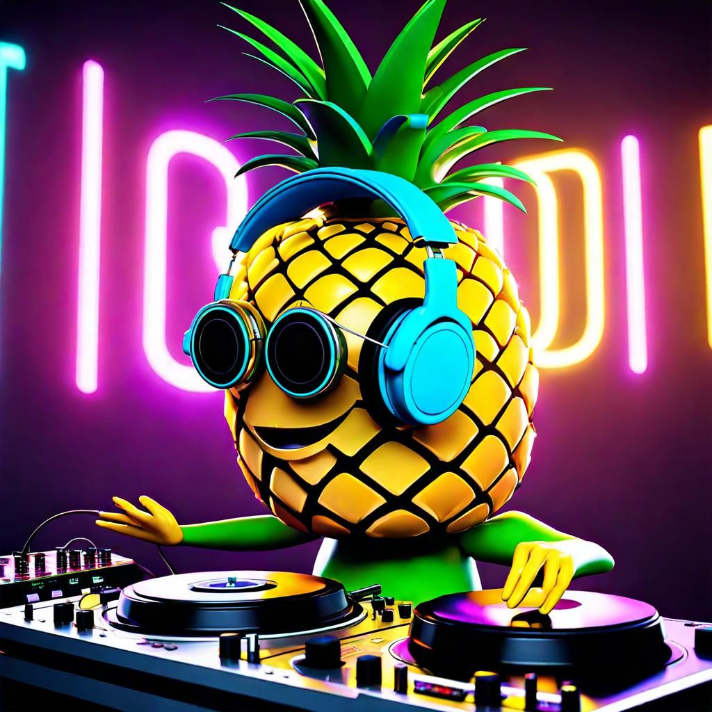 Pineapple DJ - AI Generated Artwork - NightCafe Creator