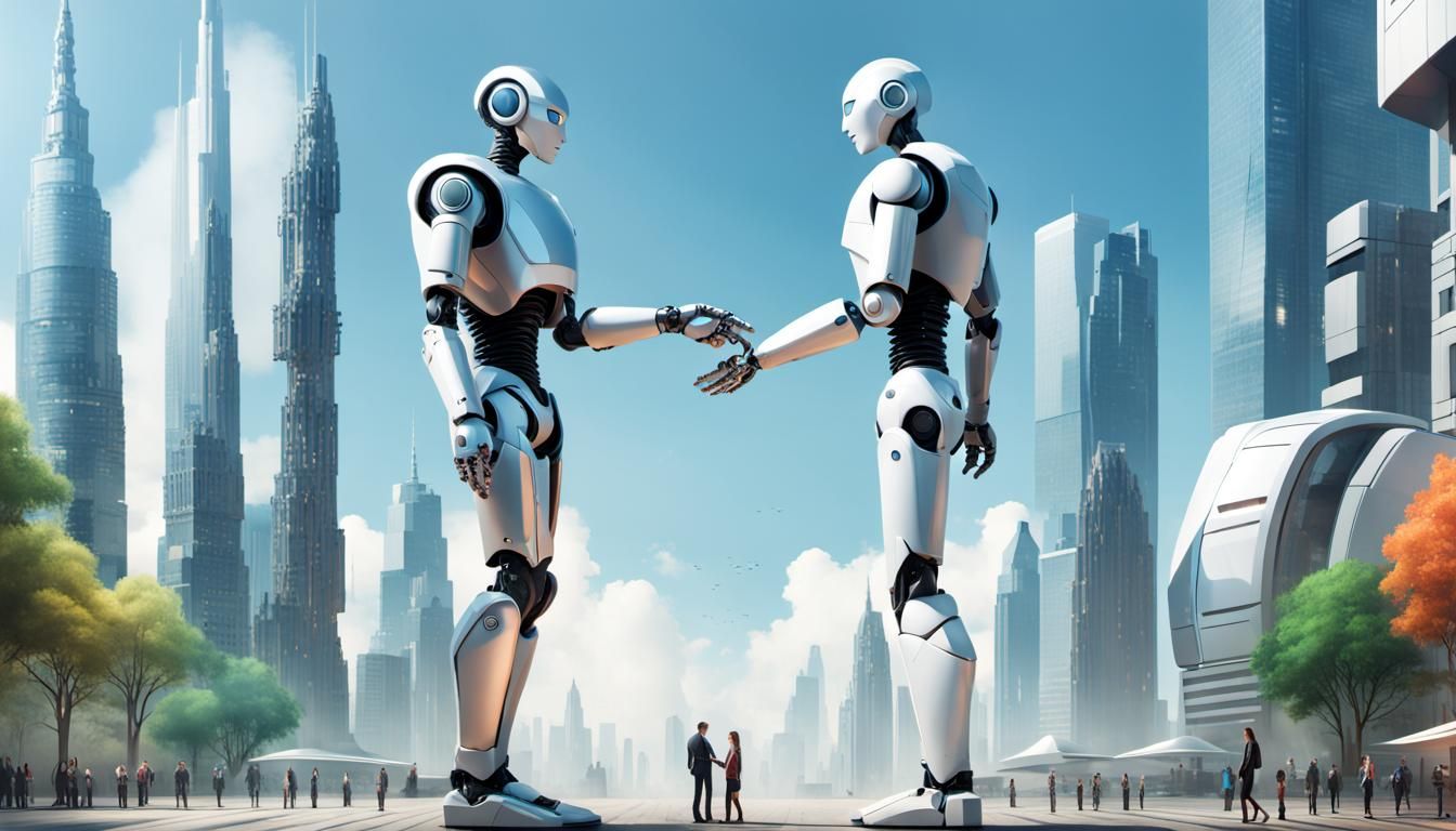 the couple and their robo-avatar - AI Generated Artwork - NightCafe Creator