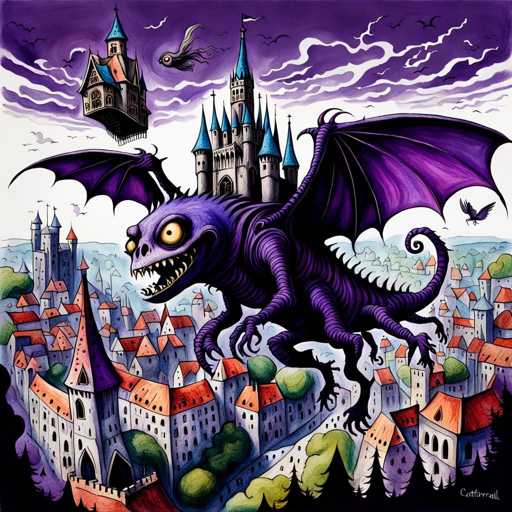 Flying Purple People Eater - AI Generated Artwork - NightCafe Creator