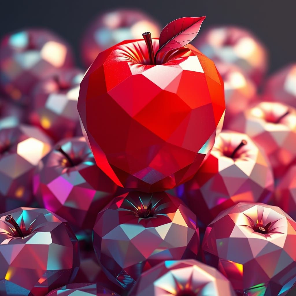 Crystal Apples - Crystal Apples in Futuristic, High-Tech Aes...