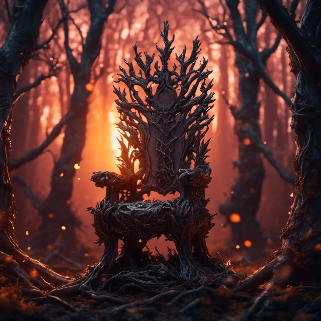 Ornate Throne made of trees - AI Generated Artwork - NightCafe Creator