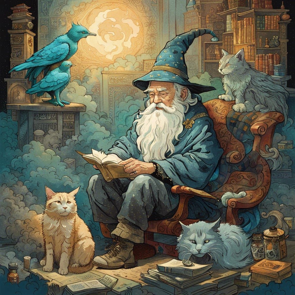 A Wizard And His Companions - AI Generated Artwork - NightCafe Creator