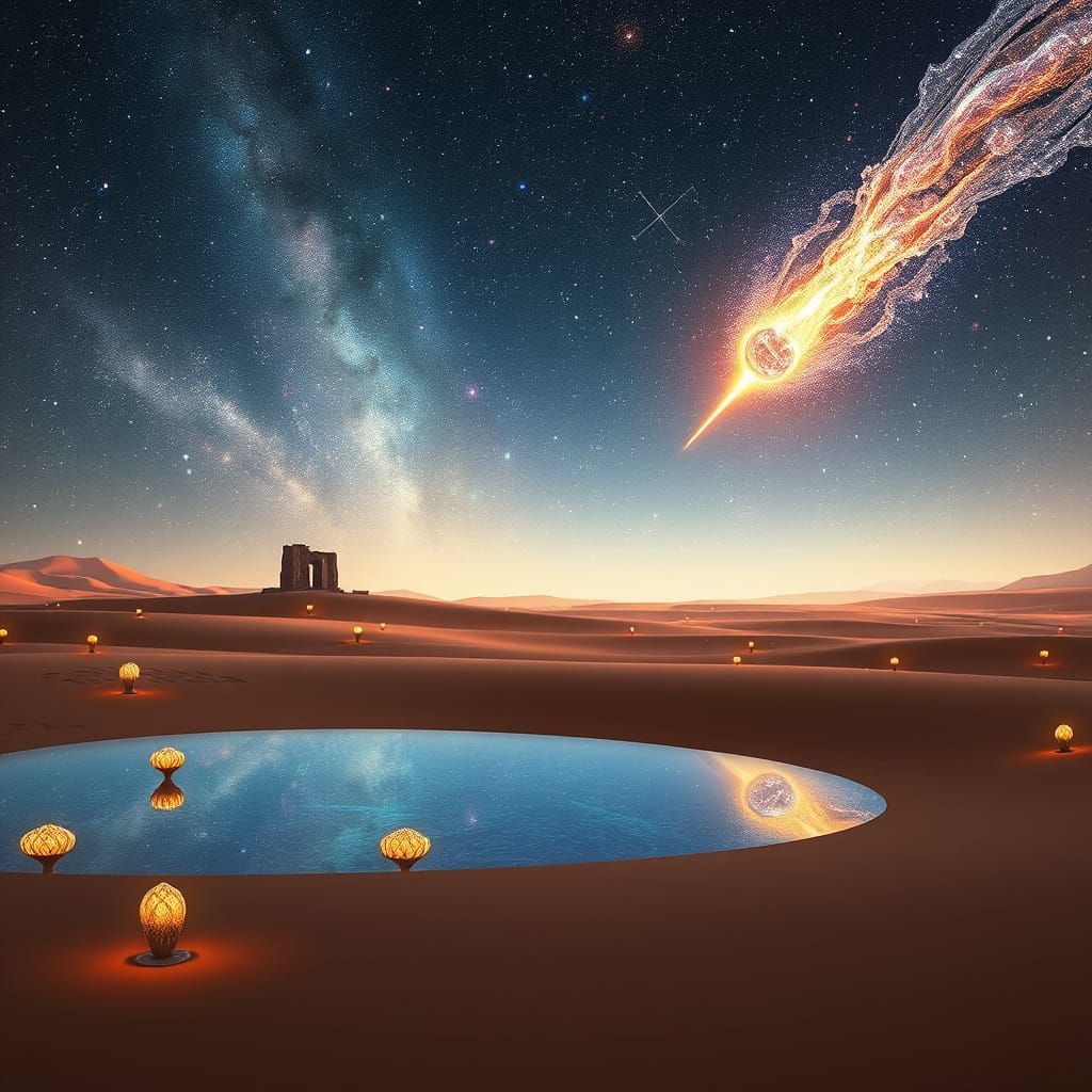 Ethereal Night in an Alien Landscape - AI Art