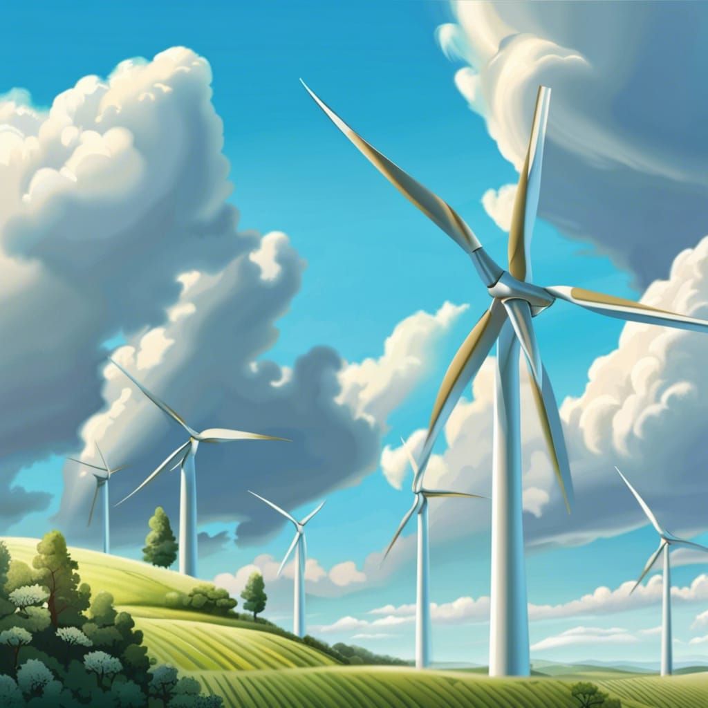 Wind turbines - AI Generated Artwork - NightCafe Creator