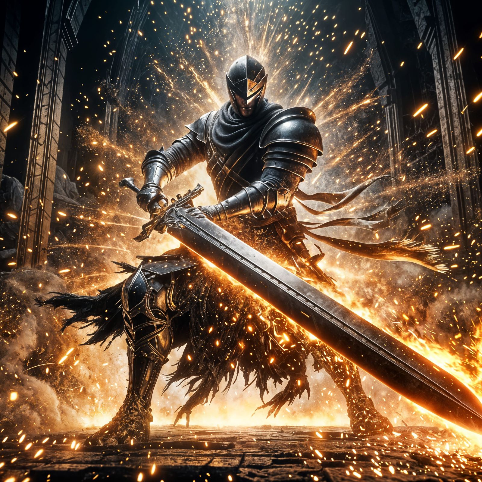 Knight radiant - Battle-Scarred Warrior Ignites the Darkness