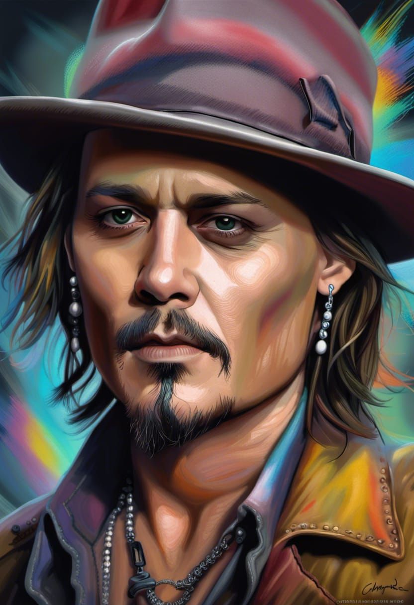 Johnny Depp meets colors - AI Generated Artwork - NightCafe Creator