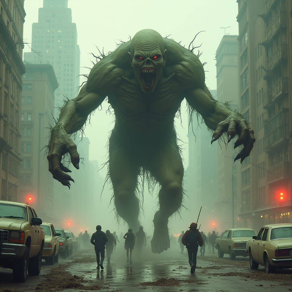 Grotesque Zombie Charges Through Post-Apocalyptic ... - AI Art