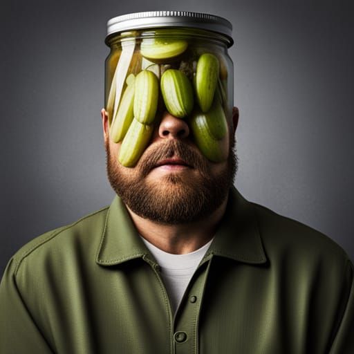 Man with a Jar of Pickles for a head - AI Generated Artwork - NightCafe ...