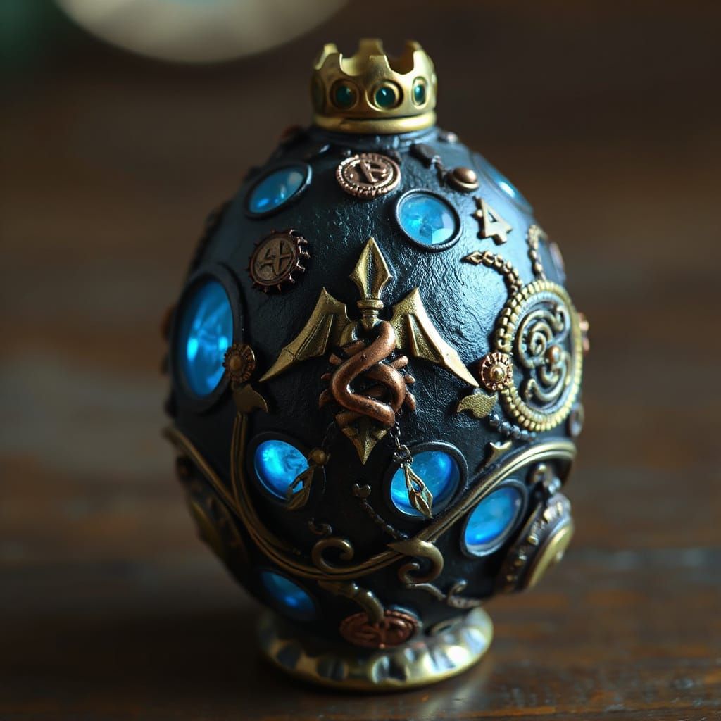 Abstract egg design. The Gothic steampunk egg design is Gothic Dragon egg.