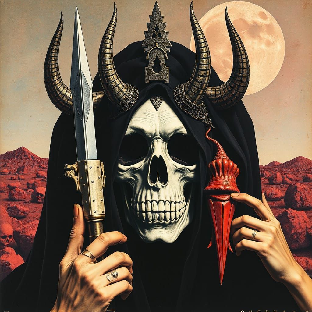 Heavy Metal Album Cover Art in a Dadaist Style - AI Art