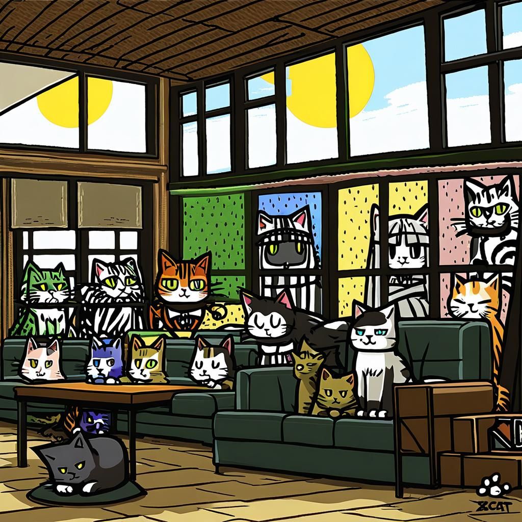 Not cat girls just cats - AI Generated Artwork - NightCafe Creator