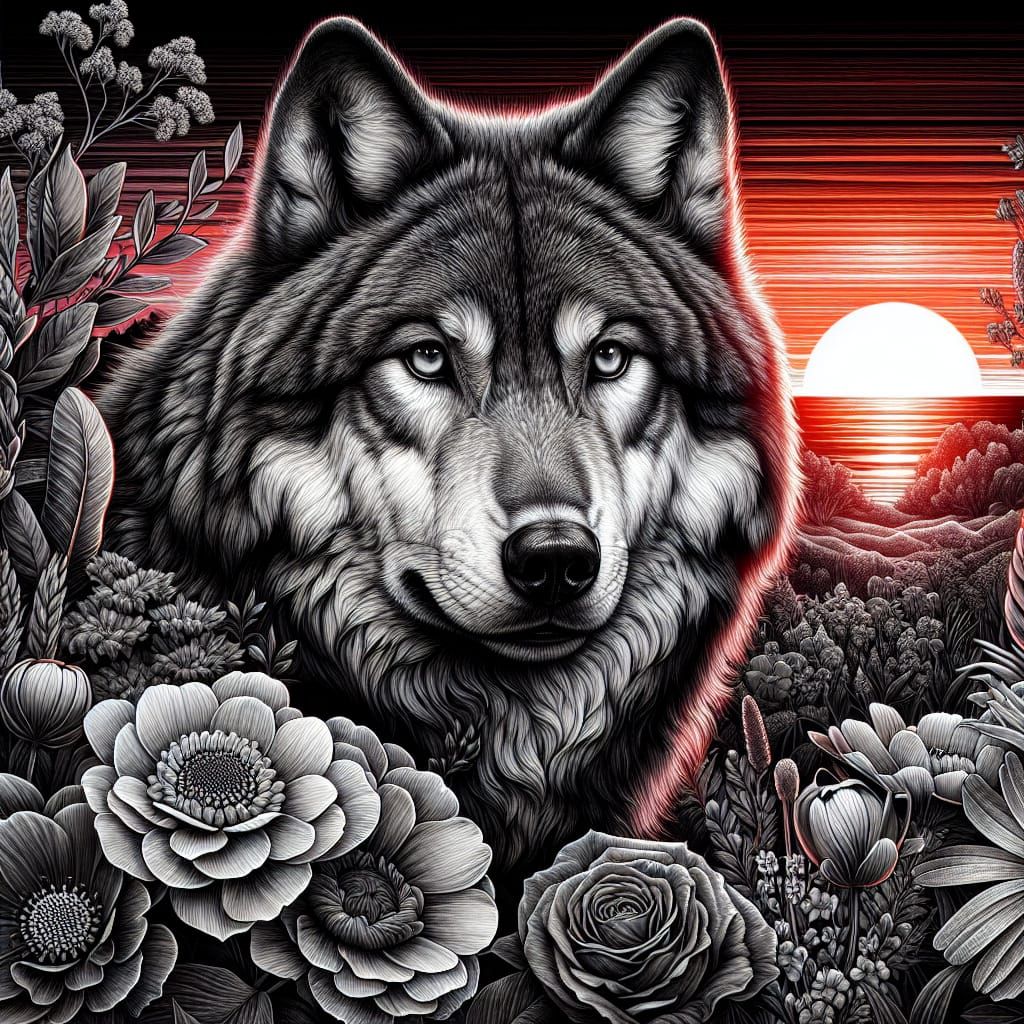 Wolf, ink art (2) - AI Generated Artwork - NightCafe Creator