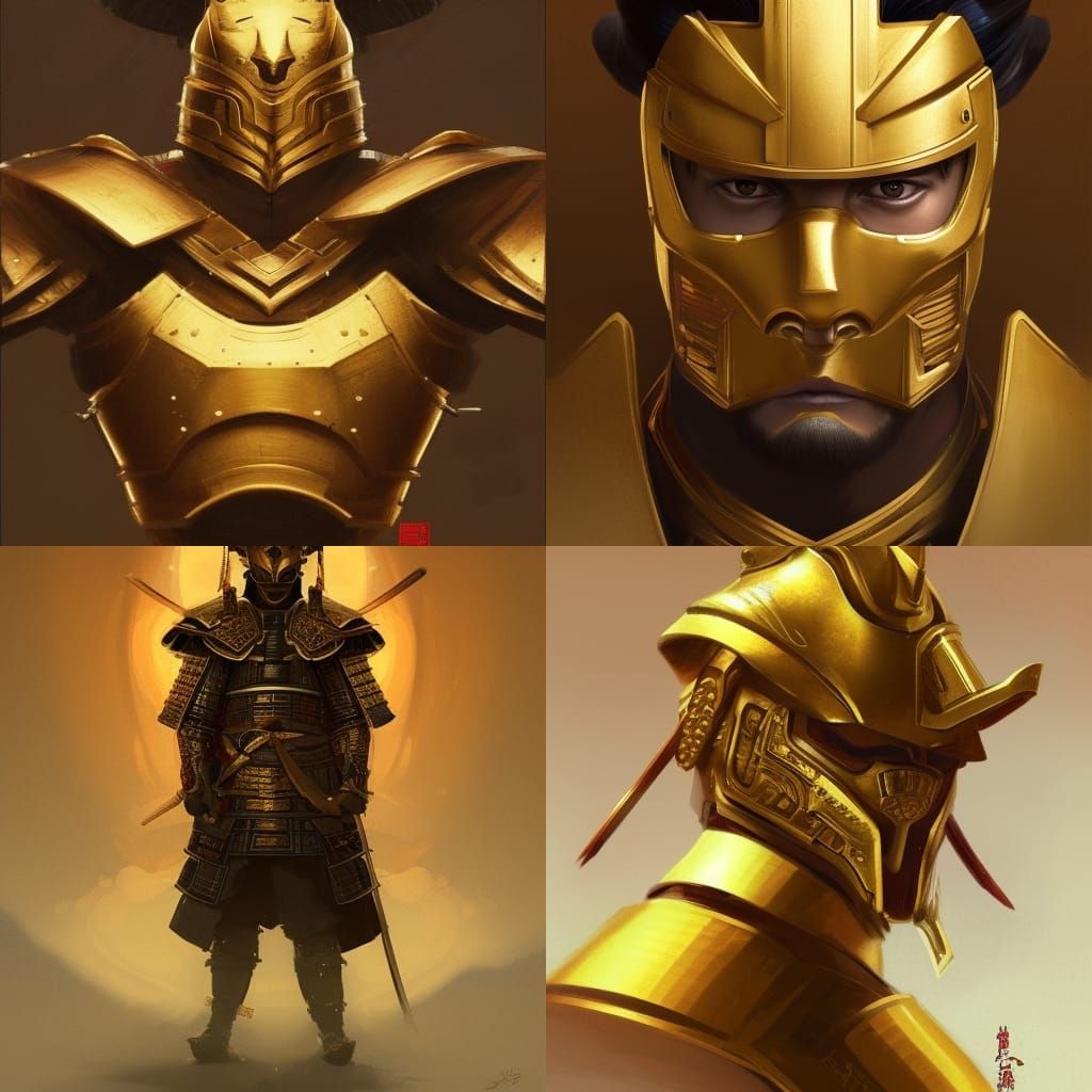 Samurai in golden armour - AI Generated Artwork - NightCafe Creator