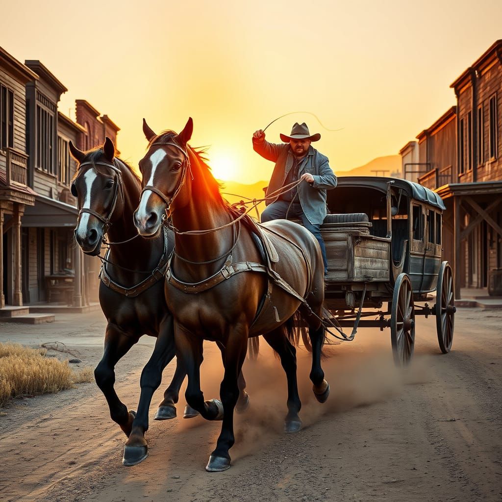 two very handsome horses, side by side, pulling a large 18th century ...