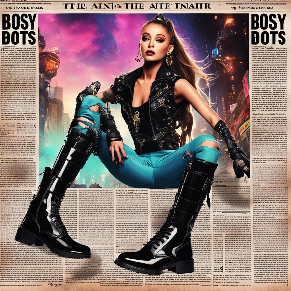 The front page of a newspaper with the title Bossy Boots. The ,ain ...