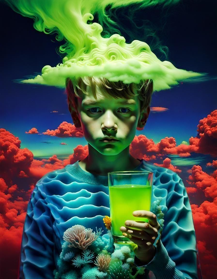 Intricately detailed photo of the deep sea teaming with vibrant marine ...