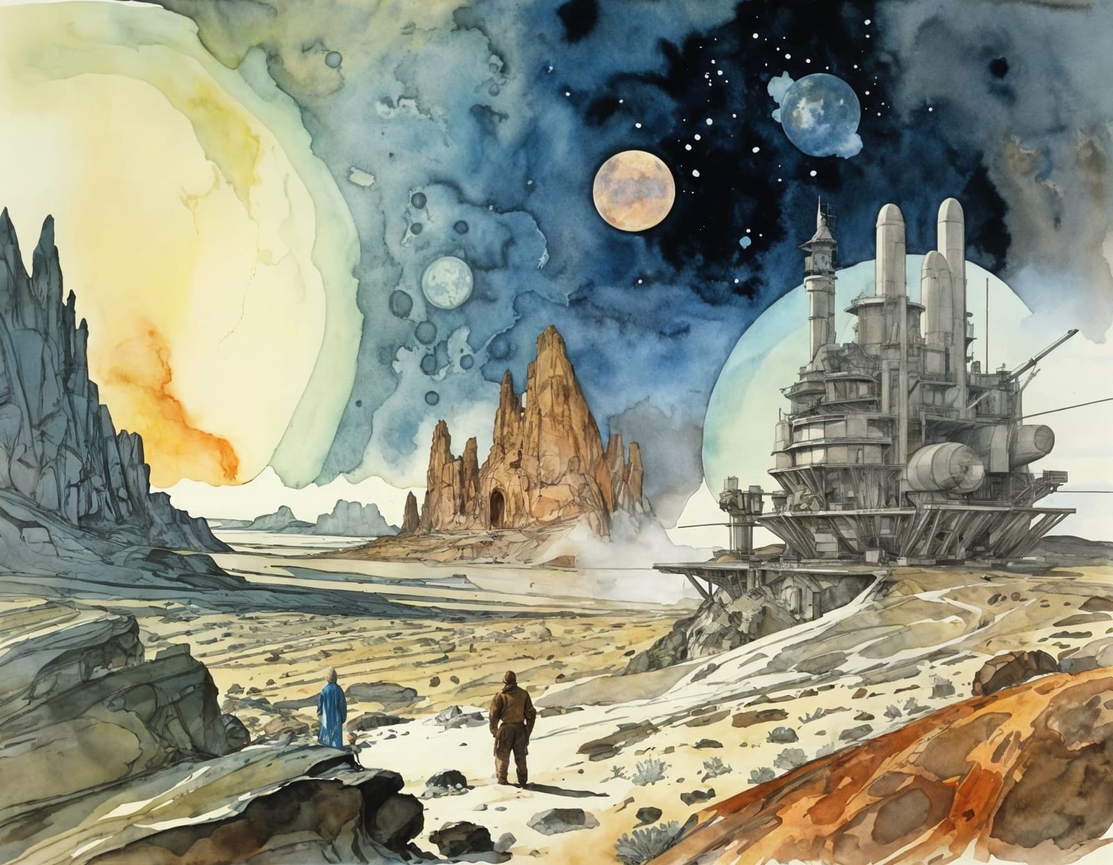 Ethereal Cosmic Landscape in Mannerist Style with ... - AI Art