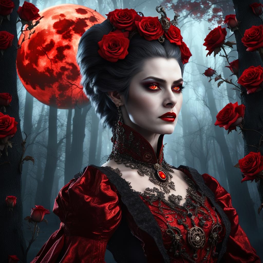 Photorealistic close-up head and shoulders portrait of a majestic evil ...