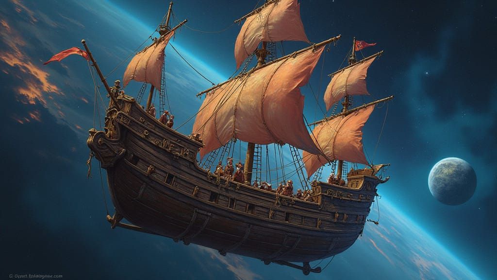 D&D Spelljammer Galleon In Space - Spelljammer Galleon Soars...