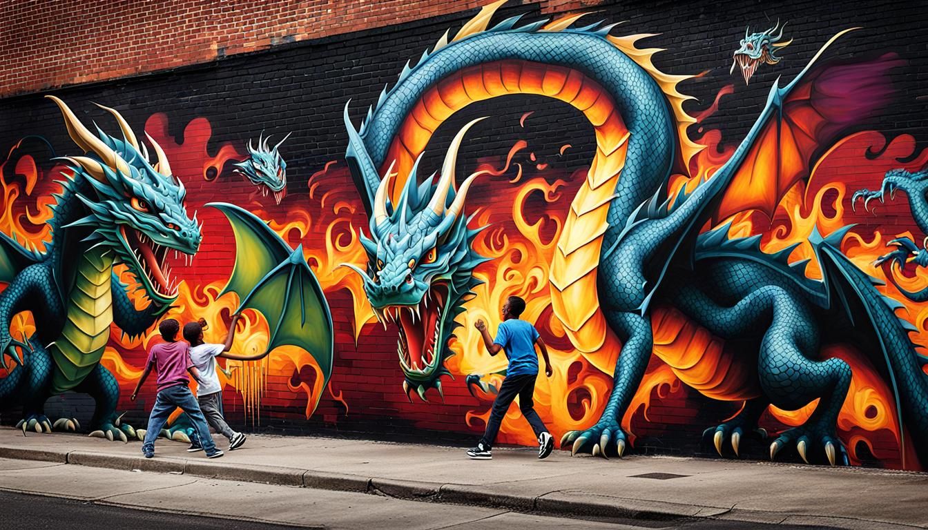 Graffiti Dragon - AI Generated Artwork - NightCafe Creator