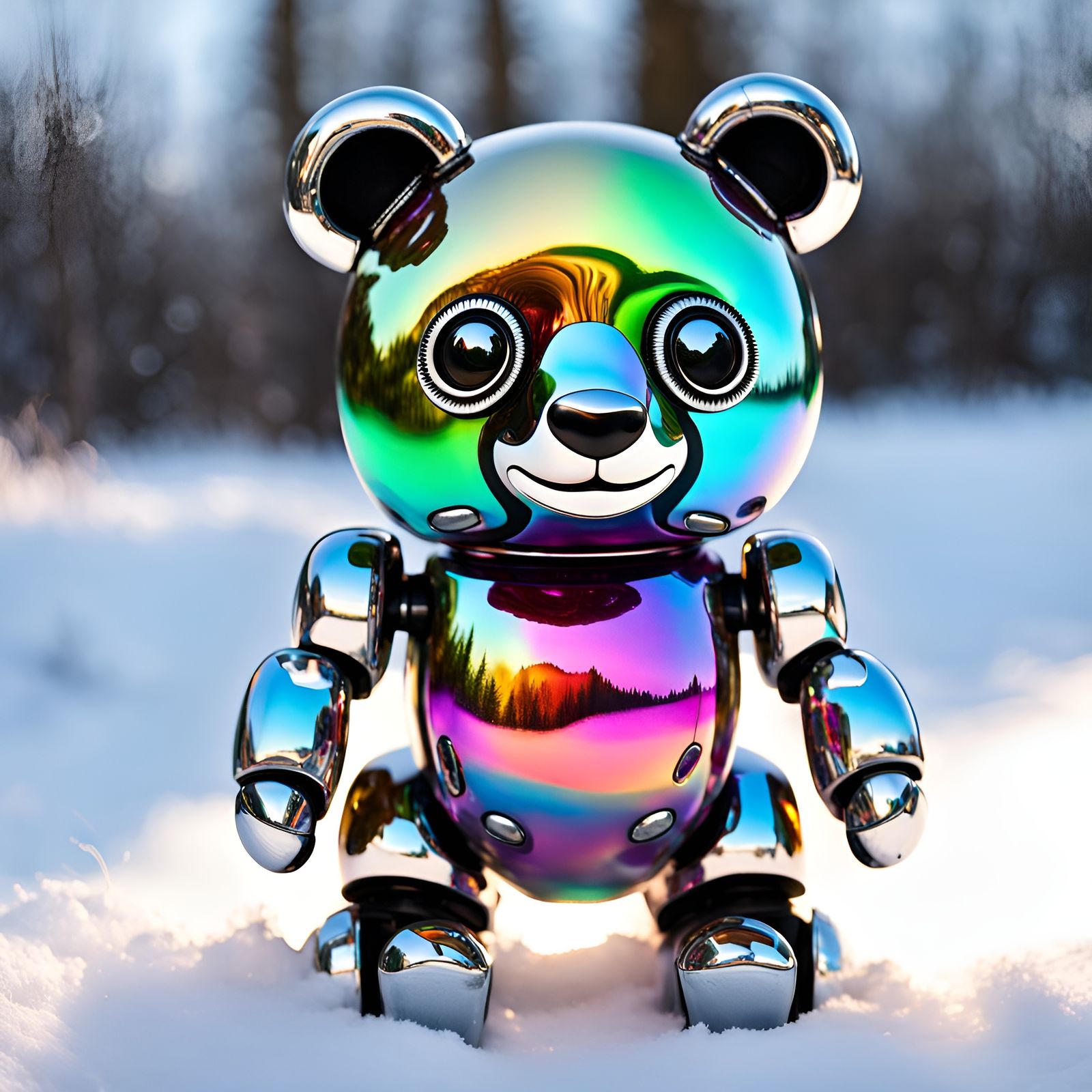 Chrome Reflections - AI Generated Artwork - NightCafe Creator