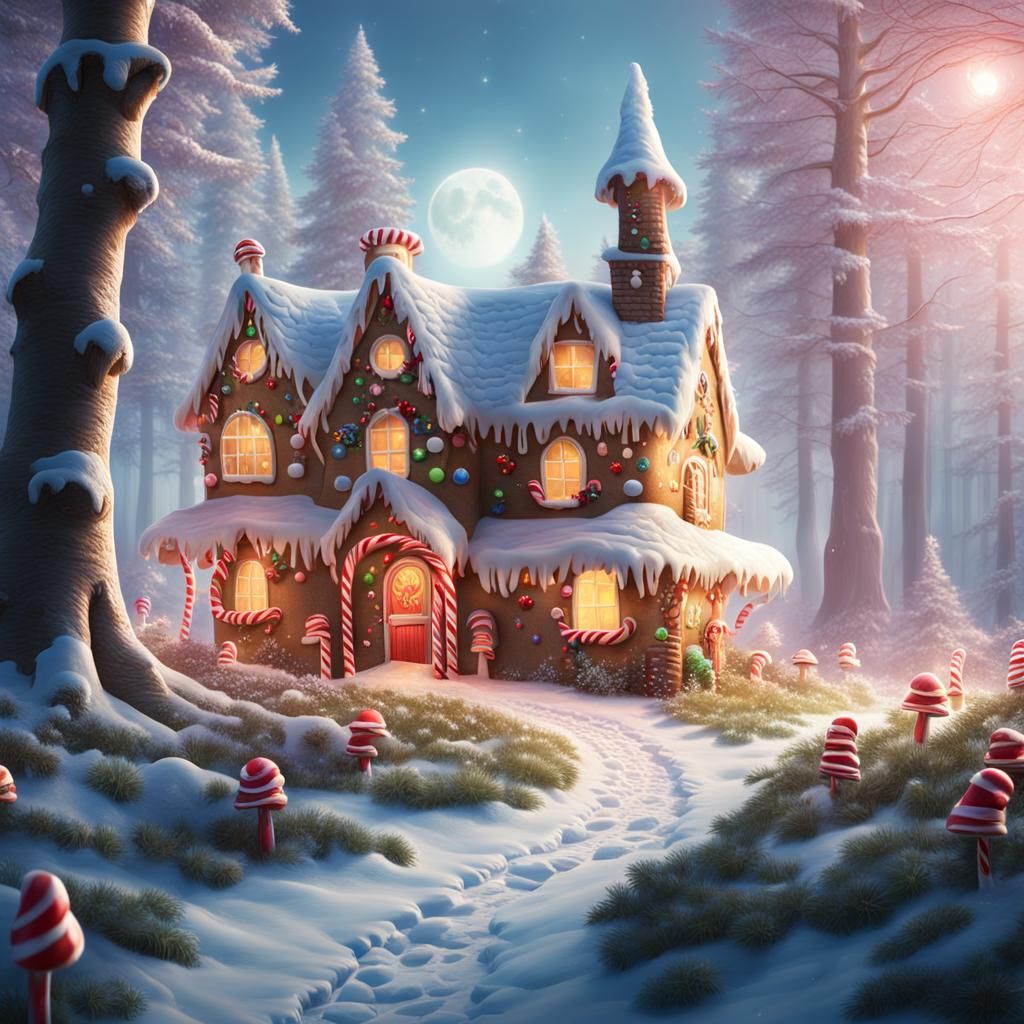 Gingerbread House - AI Generated Artwork - NightCafe Creator