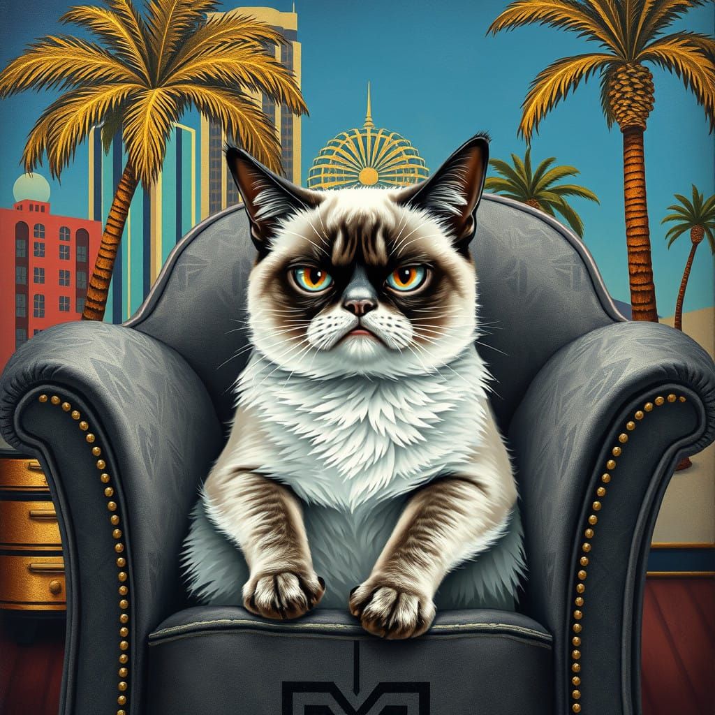 Grumpy Cat is grumpy. art deco - Art Deco Grumpy Cat Reigns ...